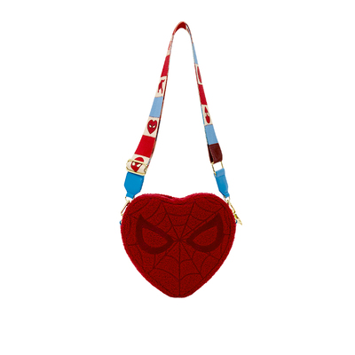 漫威蜘蛛侠爱心毛绒单肩斜挎包女