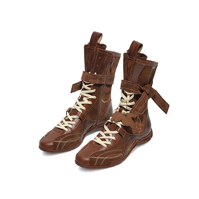 【现货】27QUAI GROSMOTT猎装系列-拳击靴牛皮中筒短靴 DOUBLEBOO