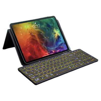 HUKE无线蓝牙全尺寸折叠键盘七色背光手机平板笔记本电脑鼠标套装