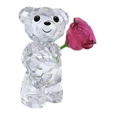 【520礼物】施华洛世奇Kris Bear爱之玫瑰小熊摆件装饰品