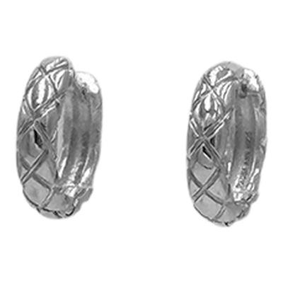 PAUSA ANN s925 经典菱格纹通勤日常耳圈/耳环