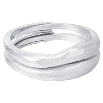 as said漫游系列拉丝情侣对戒 纯银活口调节戒指银色时尚精致叠戴