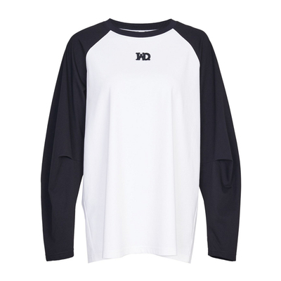 婉甸2025黑白拼色长袖T恤百搭风1241T03SX3