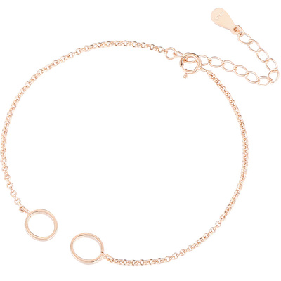 男女简约纯银翡翠平安扣手链空托