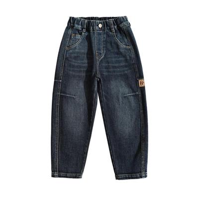 斯潘古尔大男童宽松牛仔裤2025秋冬新款男孩百搭裤子中大儿童长裤