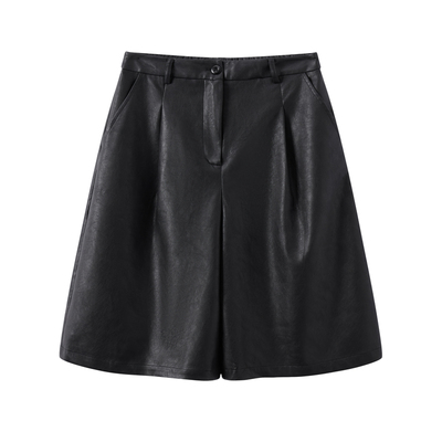 好质感环保皮五分中裤