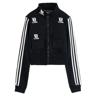 LABO潮休闲复古运动开襟卫衣外套