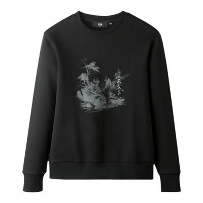 海澜之家秀场同款国风印花卫衣男