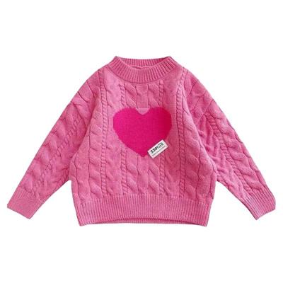 女童套头毛衣爱心上衣儿童针织衫