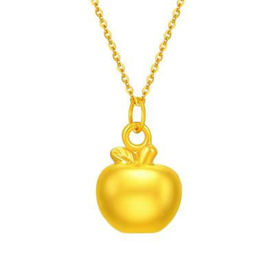 周大生黄金吊坠纯金苹果项链圣诞平安果女友老婆妈妈节日生日礼物