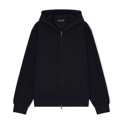 阿玛尼男士连帽拉链门襟卫衣外套