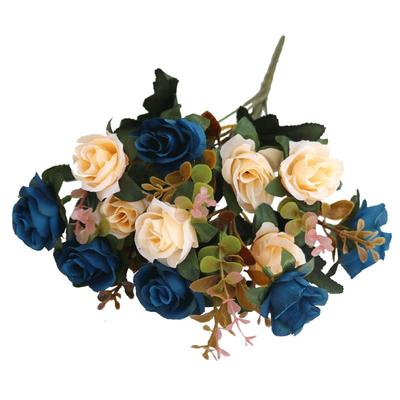 单支塑料假花仿真玫瑰绢布