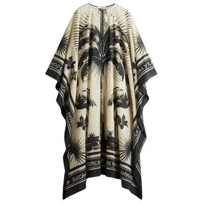 HM女装花卉连衣裙冬季宽松度假风卡夫坦连身裙1291058