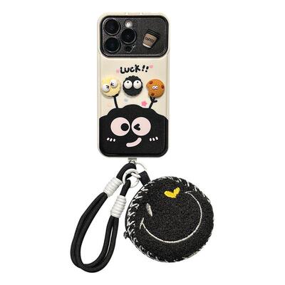 lizardhill 可爱煤球适用苹果16手机壳17pro新款iphone15promax女14pro斜挎背带零钱包挂绳13超好看16plus