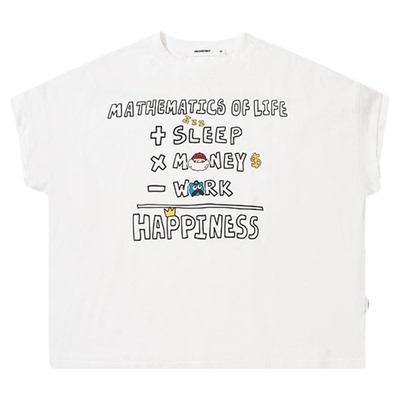 UNDERBOBO情侣袖口扭折短袖T恤女