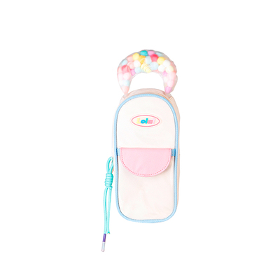 LOLADESIGN粉白彩球笔袋
