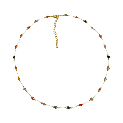 日系甜美彩色天然锁骨链