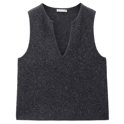 GiordanoV领套头珠片针织衫背心
