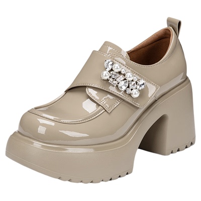 Hongkee/红科单鞋女款2026春季新款厚底高跟女士深口鞋HA86M102