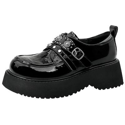 索菲娅英伦风铆钉皮带扣乐福鞋