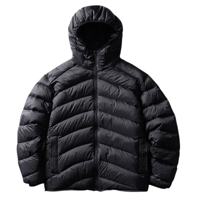 wtmp日系复古设计条纹连帽羽绒服