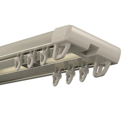 铝合金双层静音连体窗帘轨道