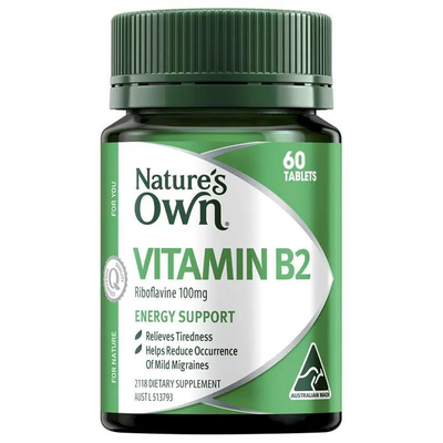 澳洲直邮NATURES OWN维生素B2核黄素维他命B2辅酶代谢100mg100粒