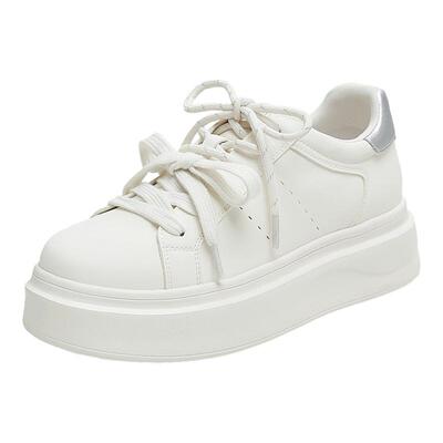 天美意春新款休闲百搭系带双鞋带潮流通勤女小白鞋KB087CM5