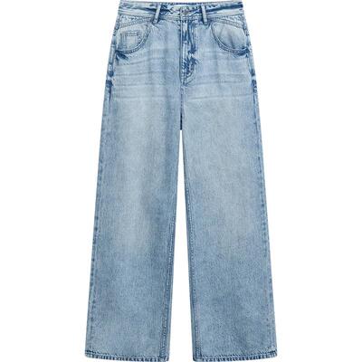 播高腰水洗牛仔裤女商场同款夏季新款复古可露丽直筒裤BDR2KD0846