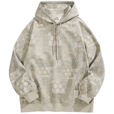 【商场同款】太平鸟男装卫衣冬季时尚满版提花连帽 B2CRF4279