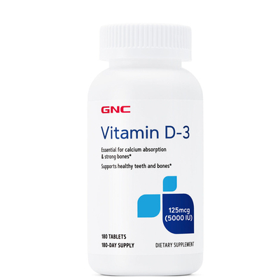 GNC维生素D3片5000IU180粒高含量