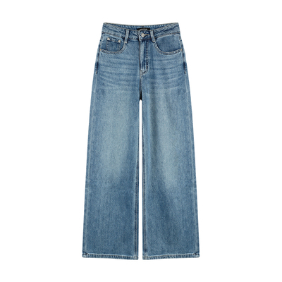 休闲直筒牛仔裤女阔腿裤