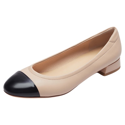 莱尔斯丹圆头圆头低跟女鞋单鞋