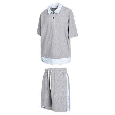 itizzue美式Polo衫假两件套装