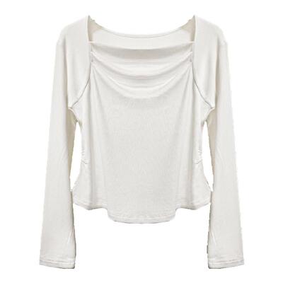 班尼路法式方领短款T恤