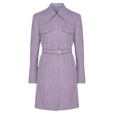 HPLY荷比俪春季新款女樱草紫色减龄感连衣裙HMD11750123