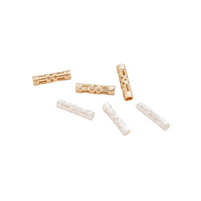 14k镀金保色镂空圆柱手链diy