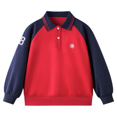 ask男童卫衣学院风polo领