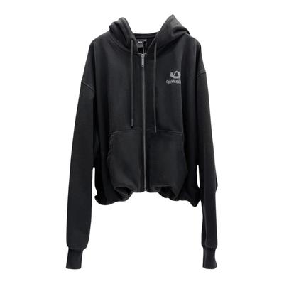 AKTK拉链Icon重影印花长袖宽松小众设计带帽衫外套2025秋季新款