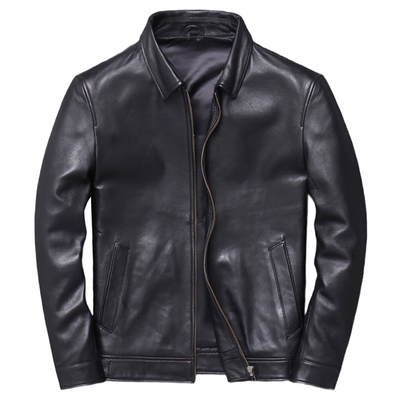 PERCOOL休闲男士绵羊皮真皮皮衣