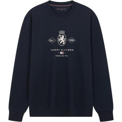 Tommy男女款双面布植绒字母卫衣