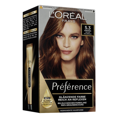 法国欧莱雅琥珀精油染发膏金棕色