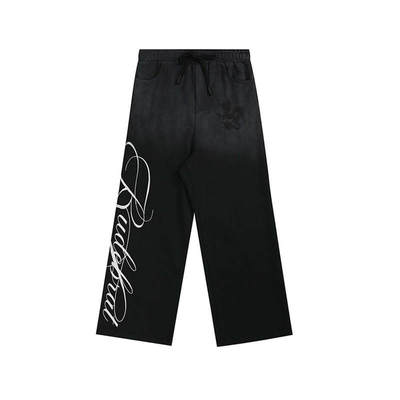 (noE)日晒水洗侧腿刺绣baggy卫裤