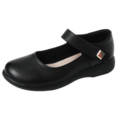 平跟单鞋休闲魔术贴圆头小皮鞋