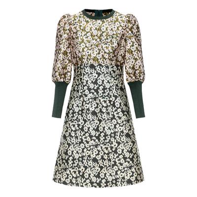 tanni优雅复古宫廷风撞色连衣裙