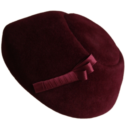 复古兔毛毡秋冬小礼帽贝雷帽