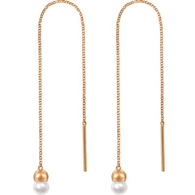 周生生Daily Luxe福禄葫芦珍珠耳线18K玫瑰金耳钉94730E