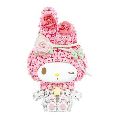 AREAX砖区三丽鸥花簇积木库洛米美乐蒂拼装玩具摆件生日礼物女生