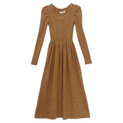 it'real瑞尔25年冬季新款简约复古修身弹力连衣裙女