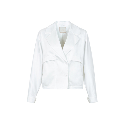 XG/雪歌XJ107015A551白色通勤长袖短外套时尚春季新款翻领夹克女